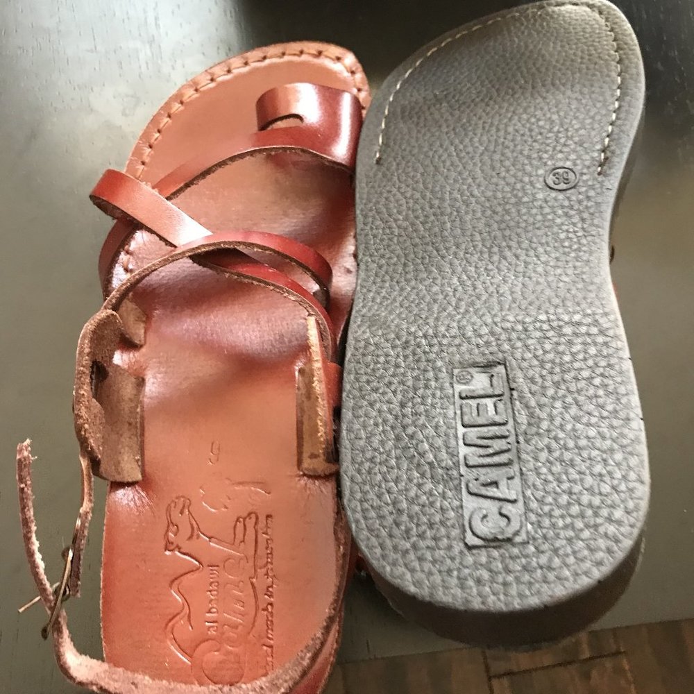 New Brown Biblical Leather Jesus Strap Sandal Shoes W… - Gem